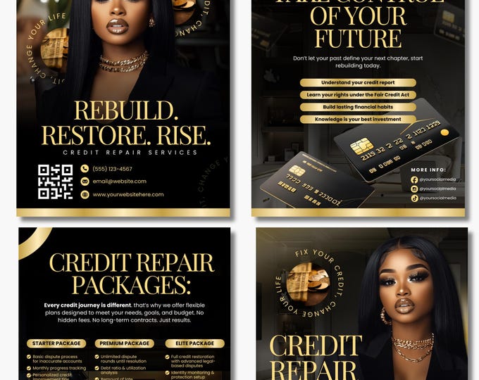 Credit Repair Flyer Template, Editable Canva Design - Etsy