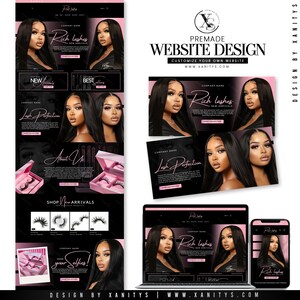 Lash Website Design, Hair Website Template, Cosmetics Website, Hair ...