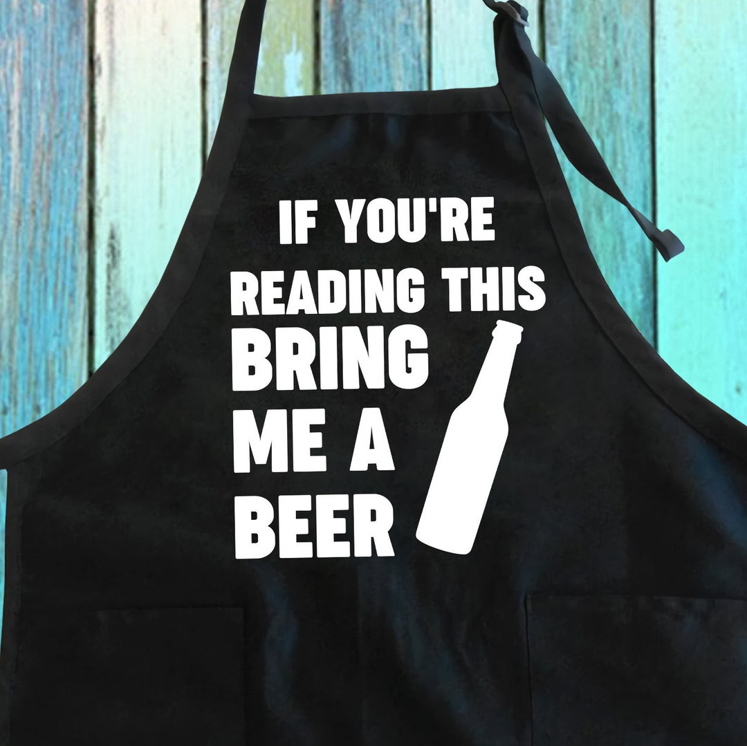 Bring Me A Beer Apron: Cotton-blend Full-length Apron With Pockets - Etsy