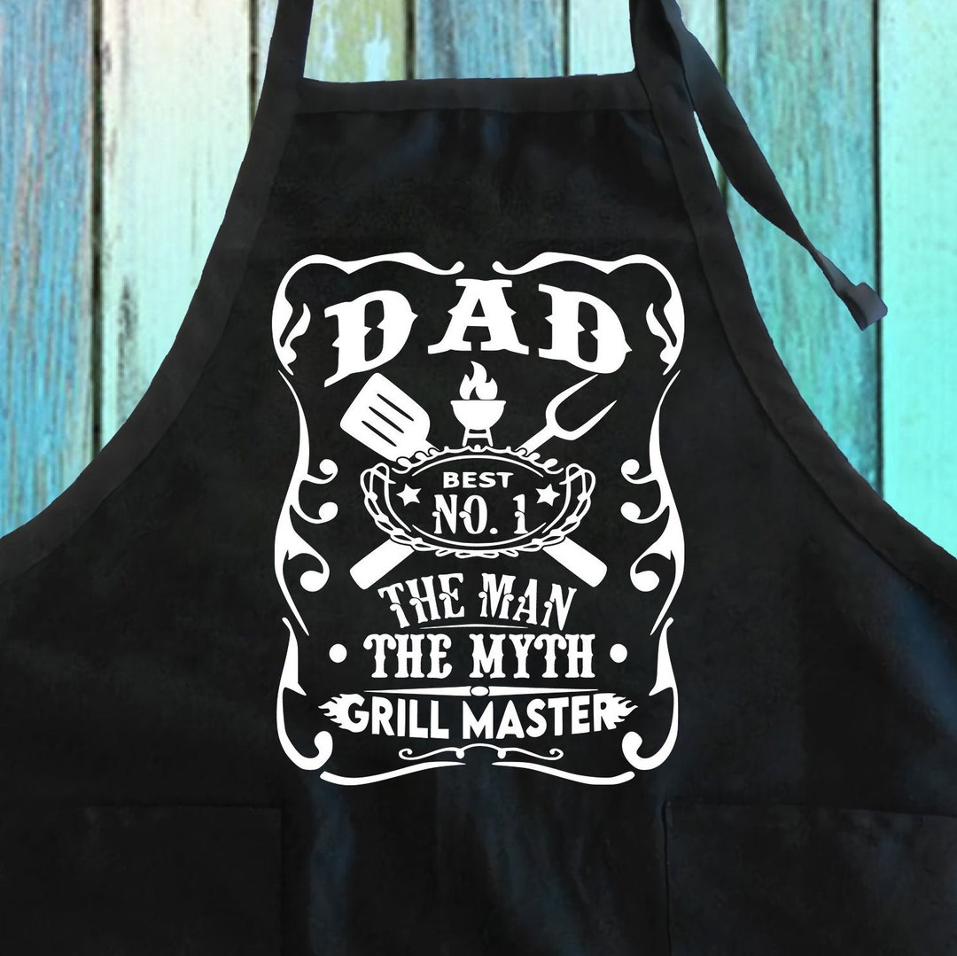 Dad Best No.1 the Man the Myth the Grill Master BBQ Apron W/ Pockets ...