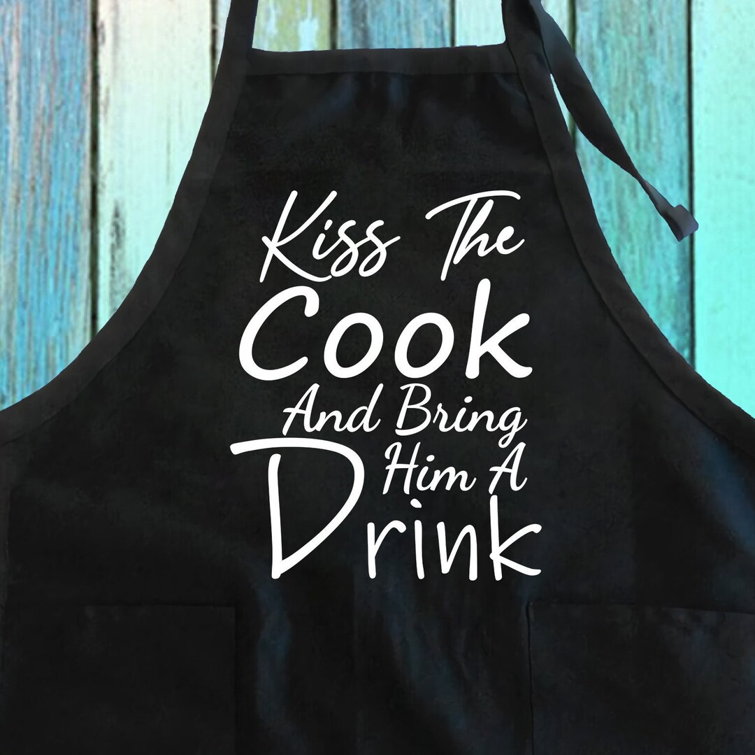 Kiss the Cook Apron: Funny Chef Apron With Pockets - Etsy