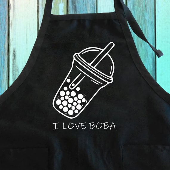 I Love Boba Milk Tea Bubble Tea Funny Apron W/ Pockets Boba - Etsy