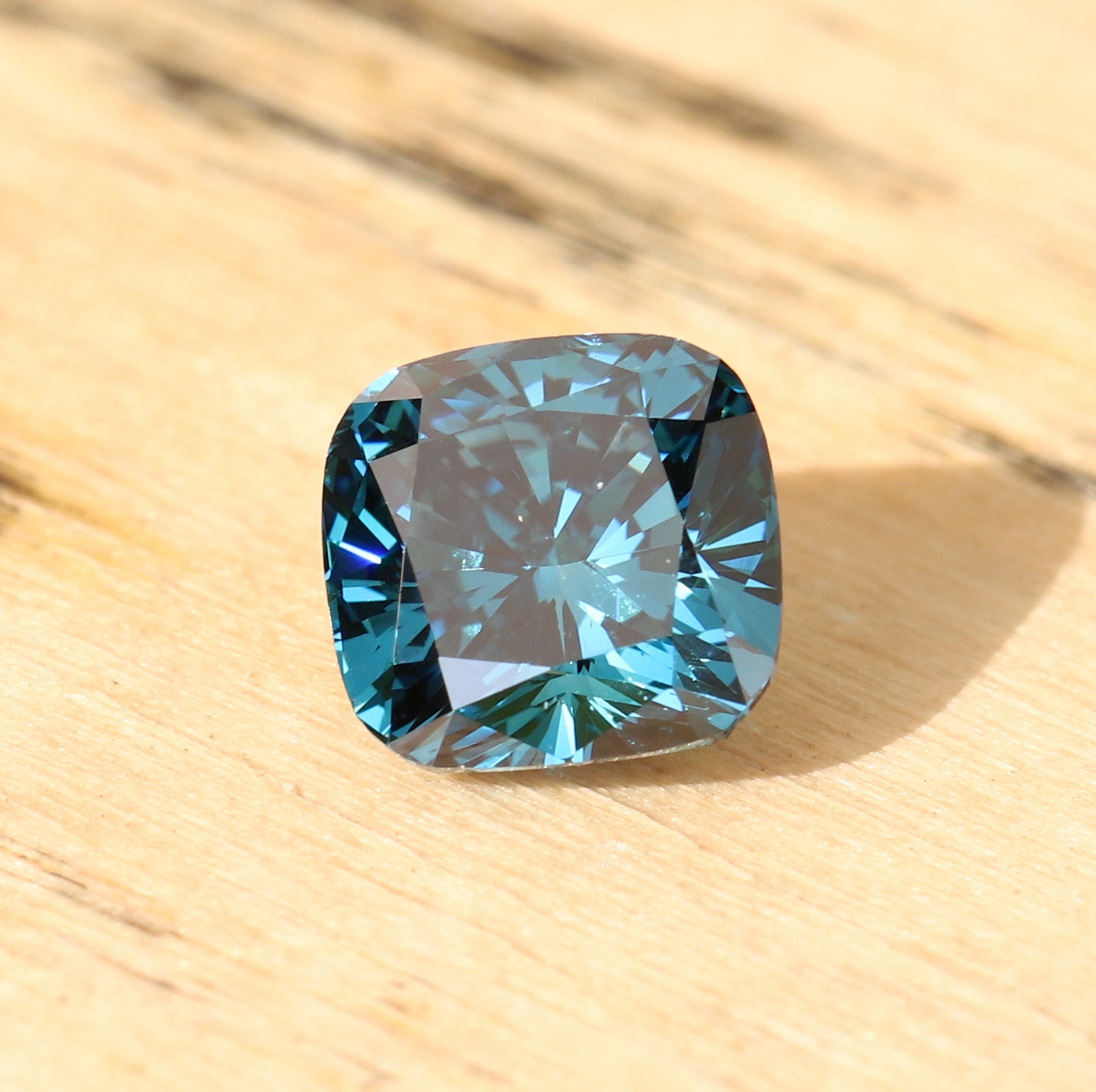 Intense Blue Diamond Ring/ Lab-Grown Diamond/ 14k White Gold | Etsy