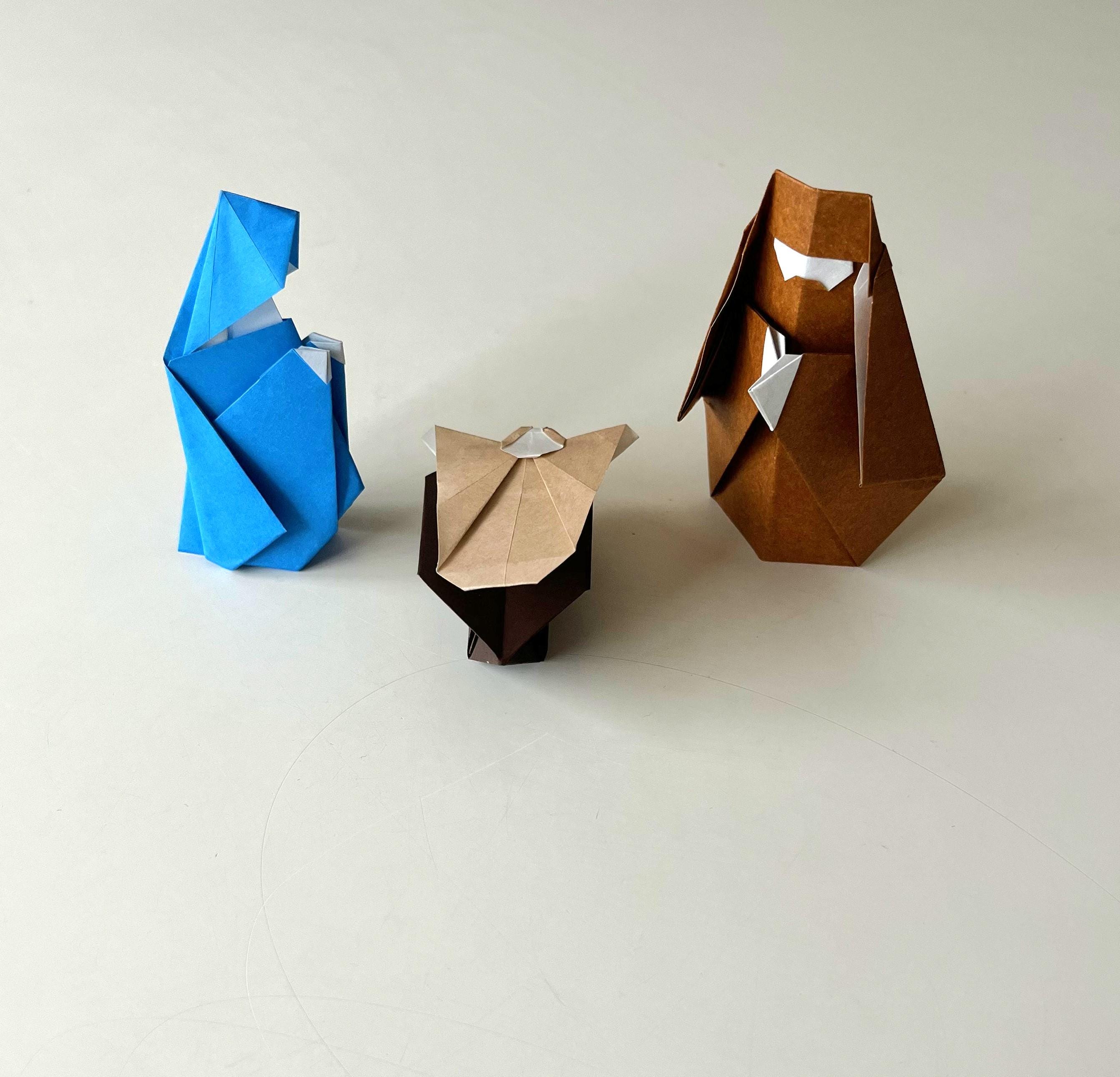 Origami Nativity, Nativity Figures for Display, Virgin Mary Joseph Baby ...