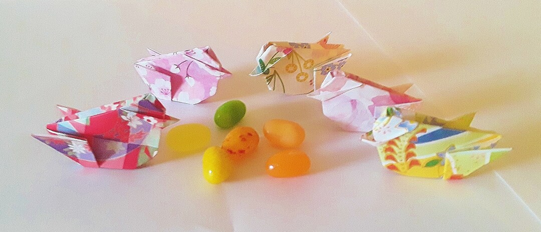 Origami Chicken and Chicks Easter Decorations and Candy Dishes - Etsy