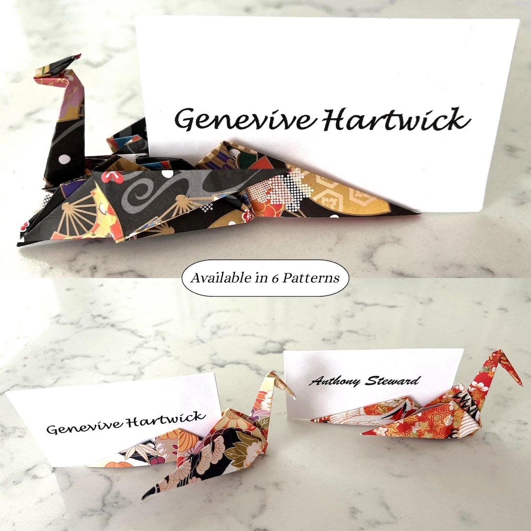 Origami Place Card Holders for Weddings and Parties Crane Dragon Card ...