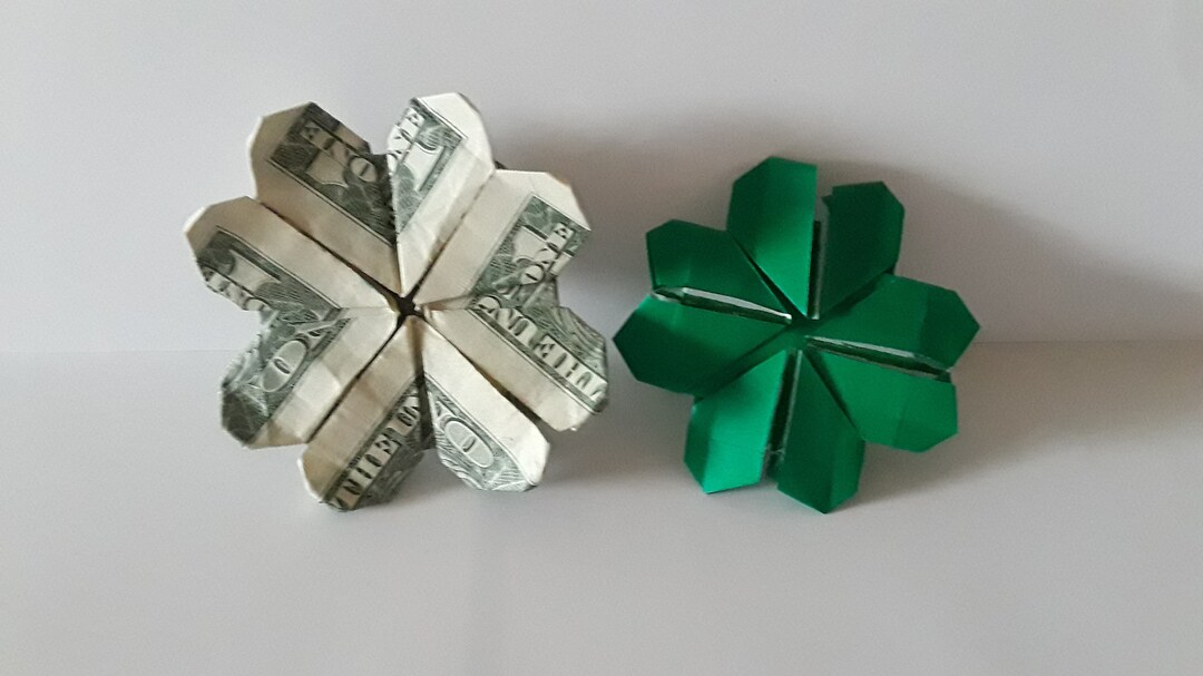 Dollar and Green Good Luck Origami Shamrock - Etsy