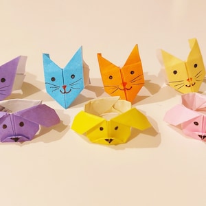 Origami Cat and Dog Rings, Paper Rings for Parties, Cute Dog and Cat ...