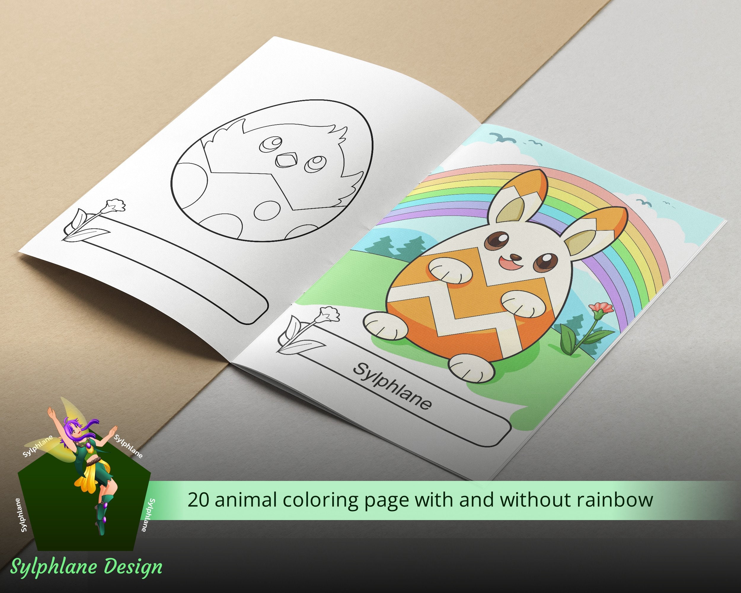 Printable Cute Animal Coloring Page, Kids Activity Sheet, Coloring Book ...