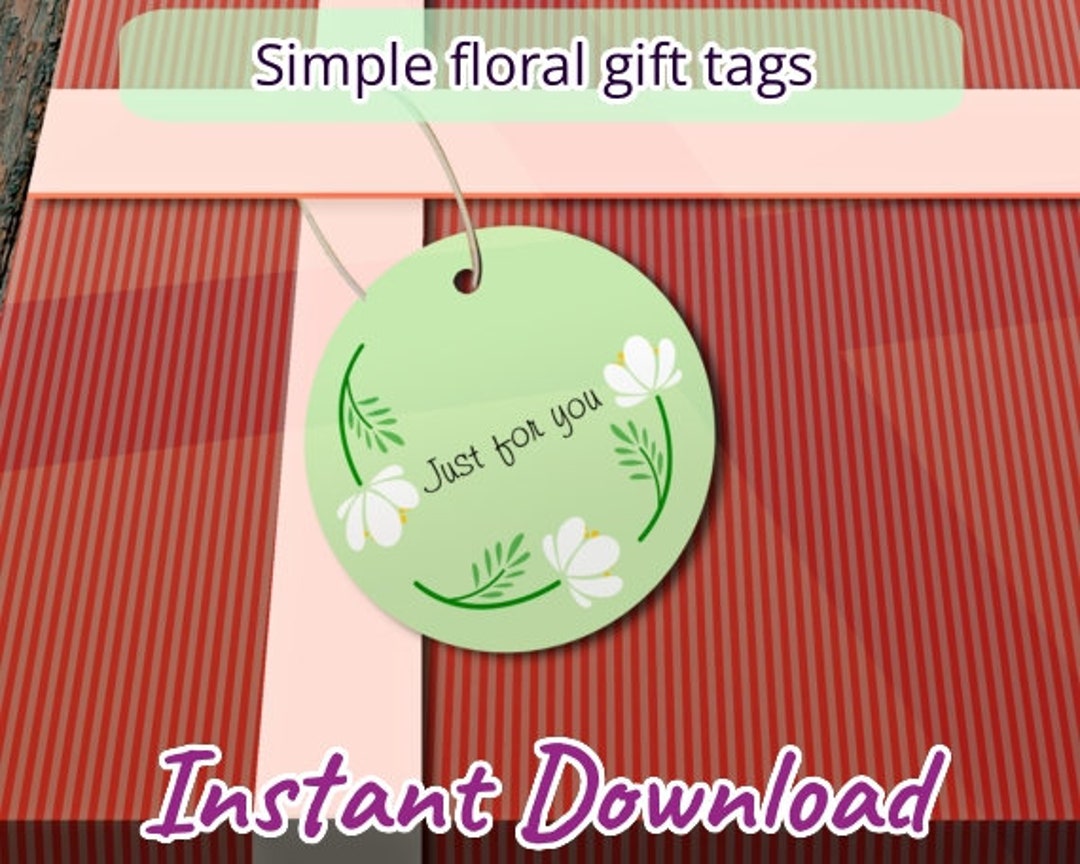 Floral Printable Gift Tag, Cute Flower Design, Simple DIY Tag, Cute and ...