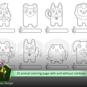 Printable Cute Animal Coloring Page, Kids Activity Sheet, Coloring Book ...
