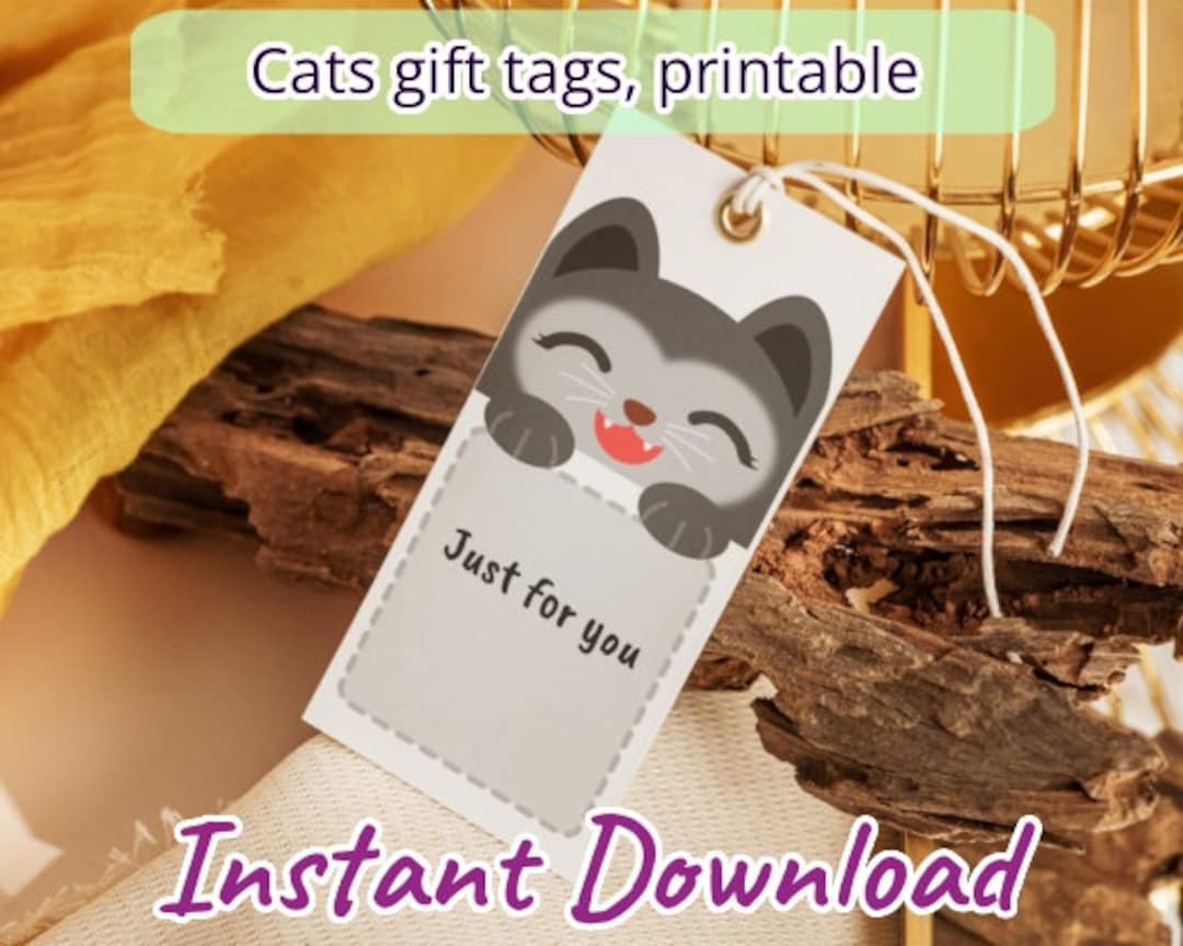 Cats Gift Tags, Cute Printable, Printable Tags, Kawaii Label, Cute and ...
