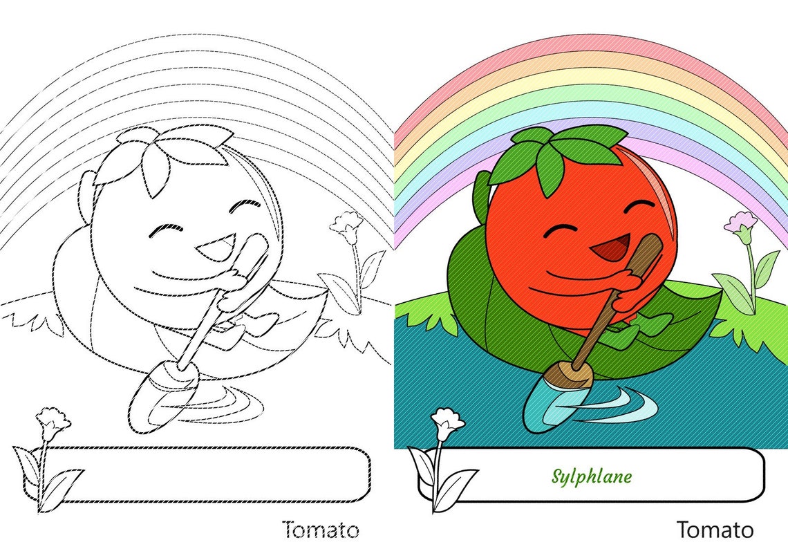 Fresh and Juicy Coloring Page, Kids Activity Sheet, Coloring Book for ...