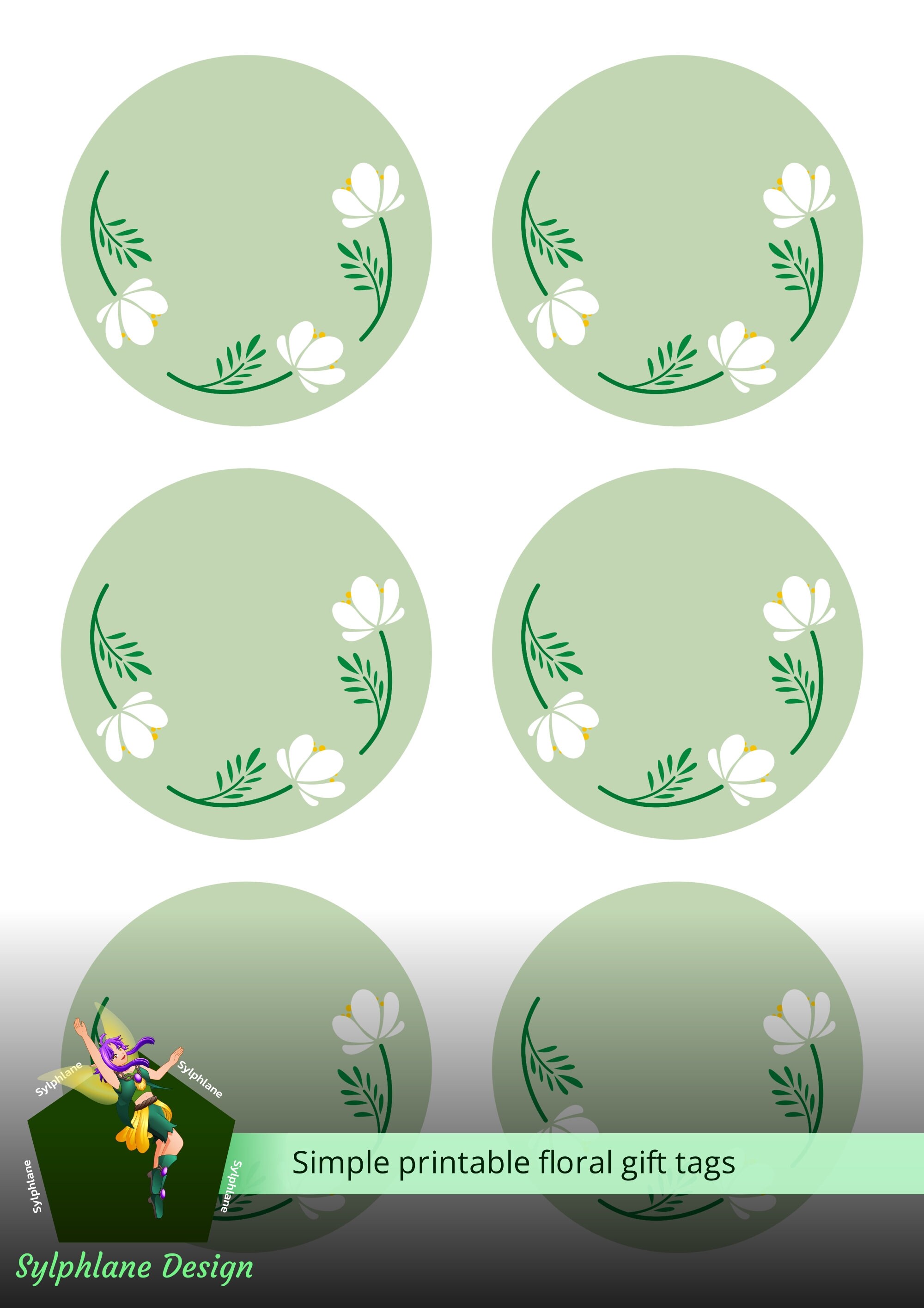 Floral Printable Gift Tag, Cute Flower Design, Simple DIY Tag, Cute and ...