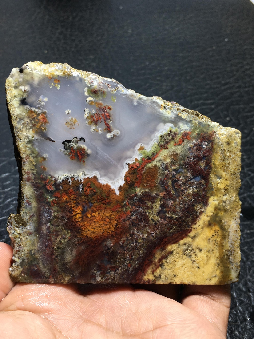Multicolor Moss Agate With Small Crystal Unpolished Slab 77x72x7 Mm - Etsy