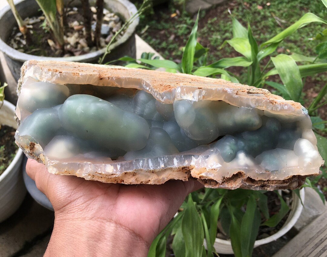 Rare 3.3 Kg Green Botryoidal Chalcedony From East Java, Indonesia ...