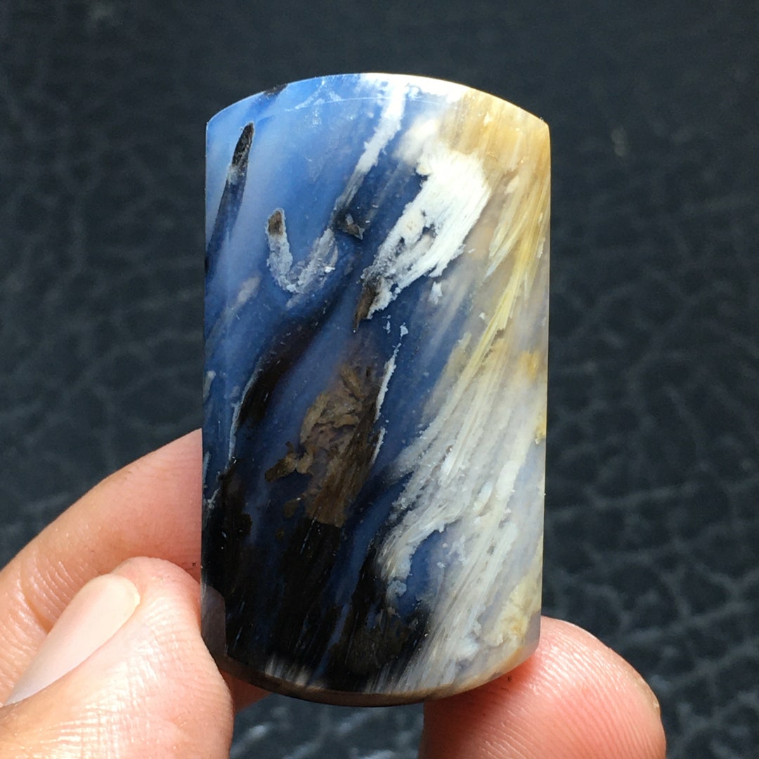 Rare Natural Agatized Petrified Palm Wood Fossil Cabochon, Scenic ...