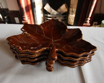 Pottery Barn Maple Leaf Plates - Etsy