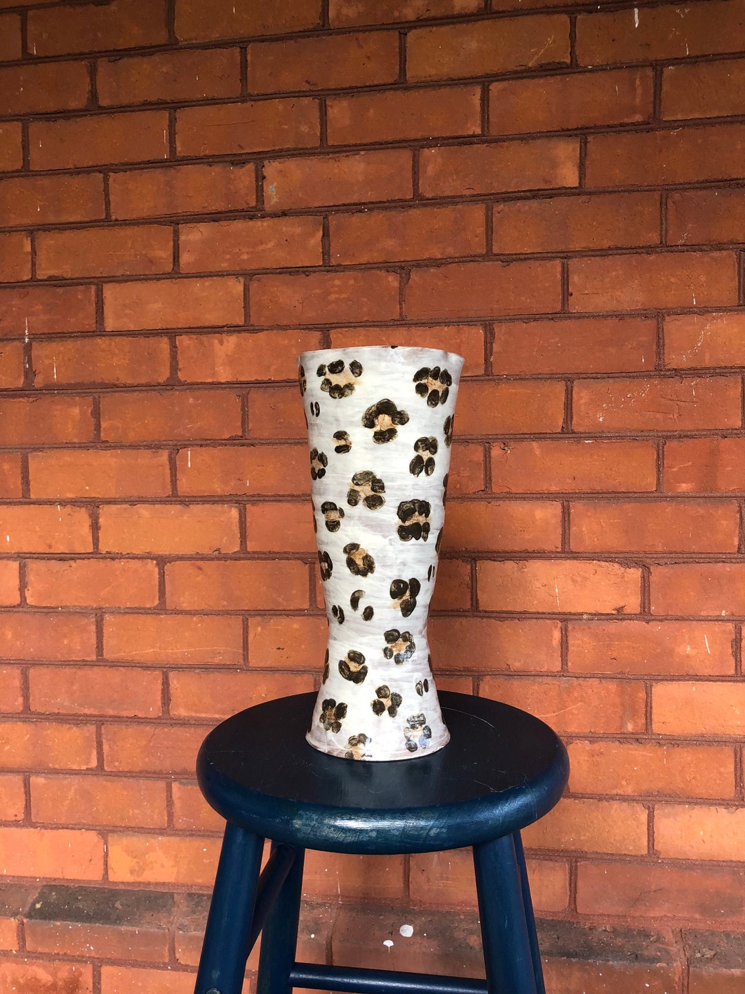 Handmade Vase - Leopard Print Vase - Tall Stoneware Vase - Handmade ...