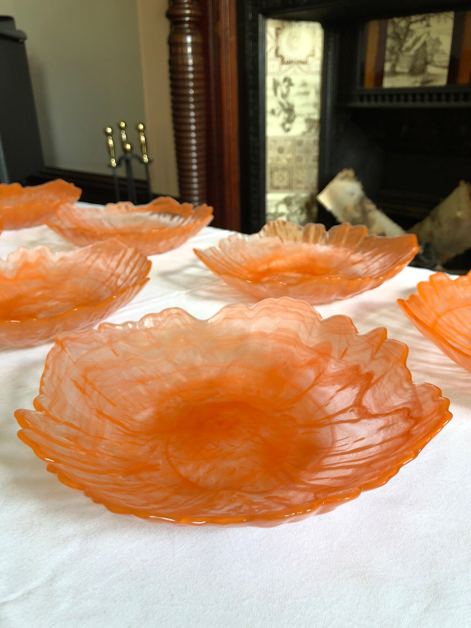Vintage Oranges Plates and Bowls - Art Deco Plates - Vintage Set of 7 ...