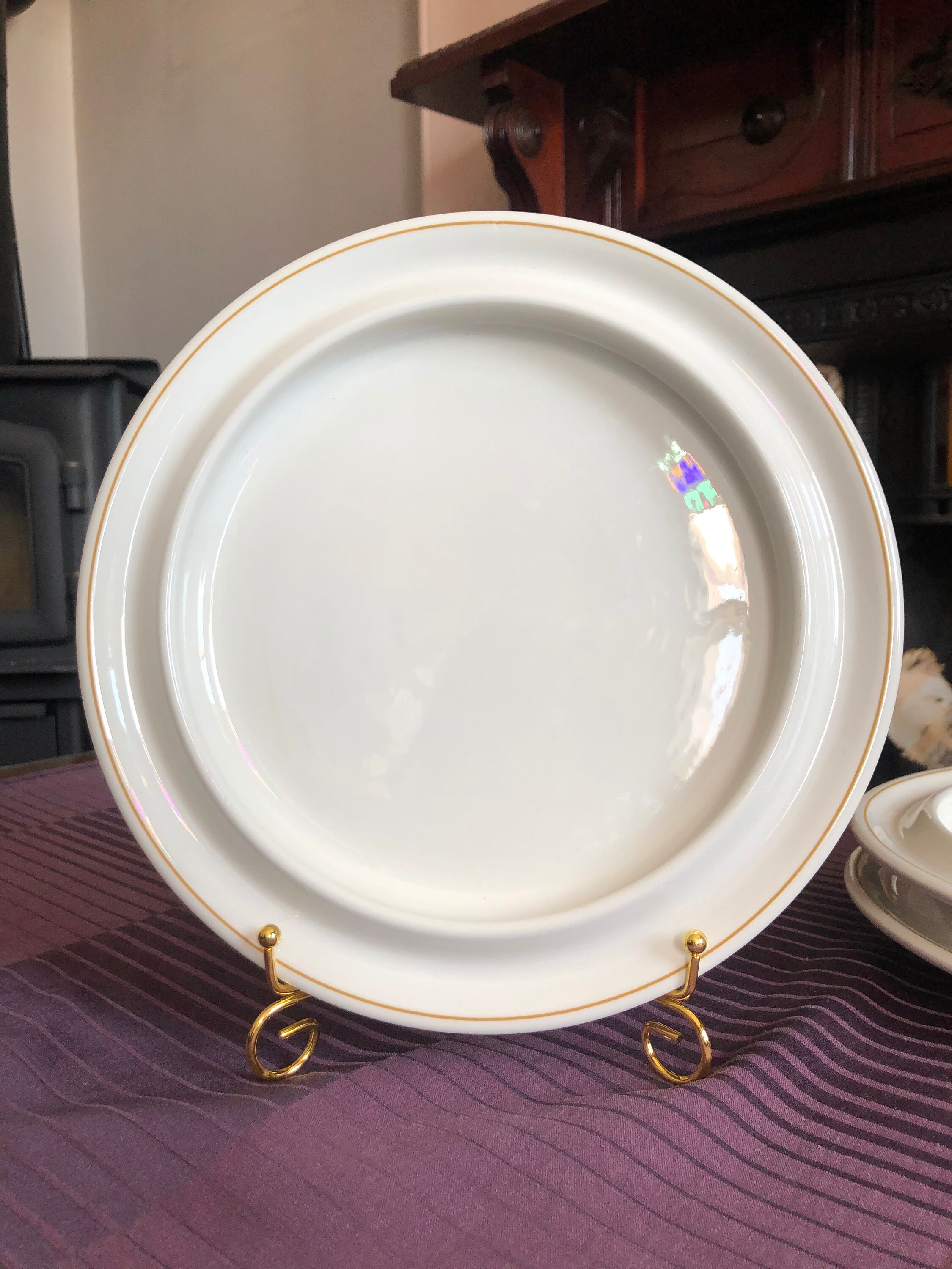 Piatti da pranzo vintage Steelite International England Ivory Rimmed ...