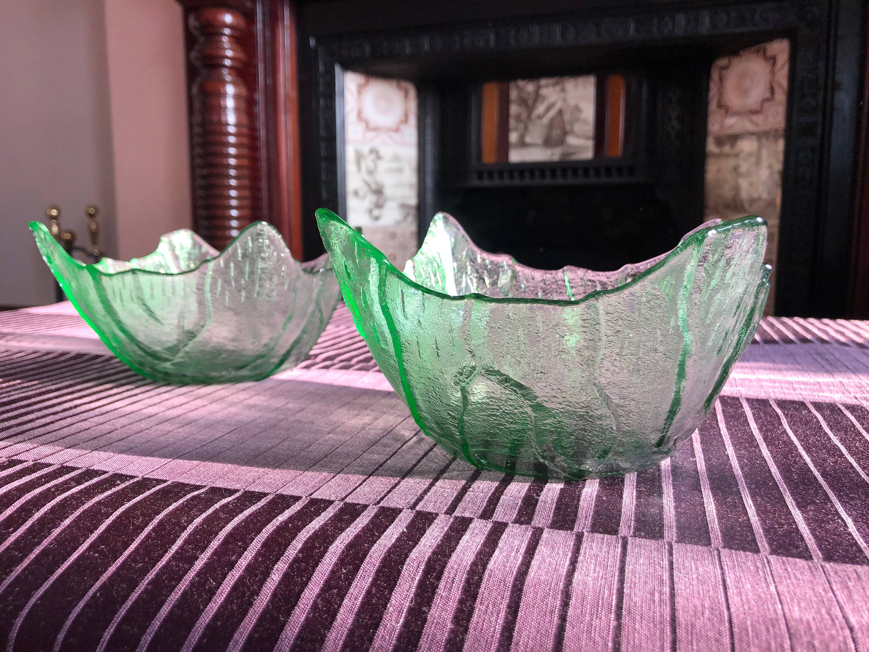 Vintage Bowls - Green Pressed Glass Bowls -set of 2 Vintage Bowls-green ...