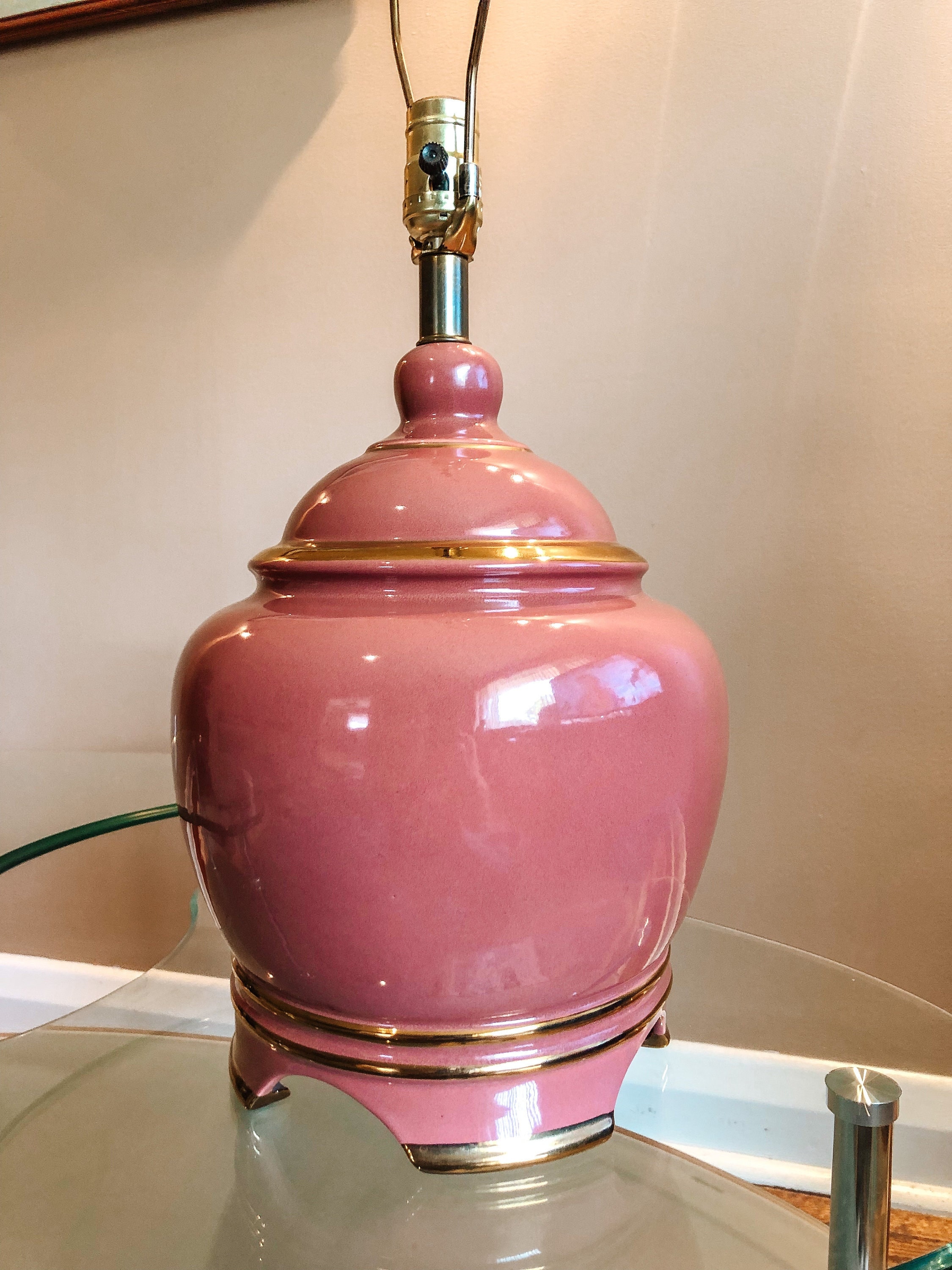 Vintage Ceramic Lamp - Vintage Pink Lamp - Vintage Pink Table Lamp ...