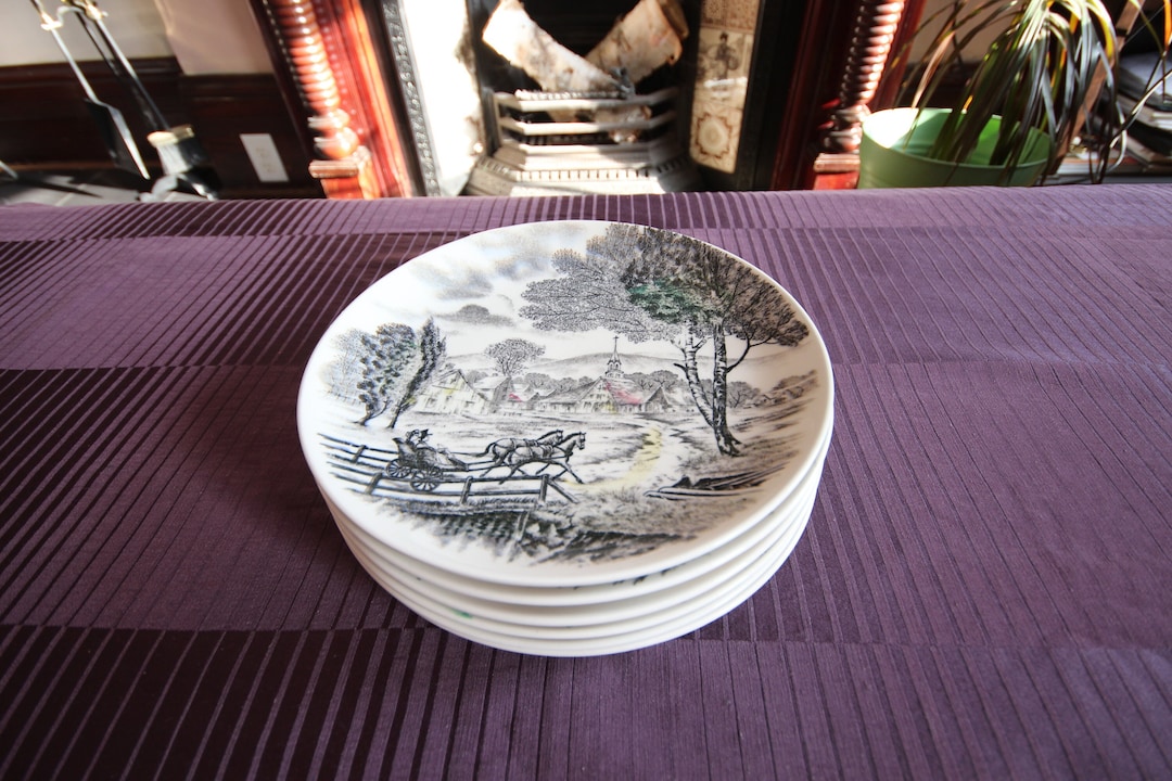 Vintage Dinner Plates - Vintage Spring Drive Horse Set of 6 Japan ...
