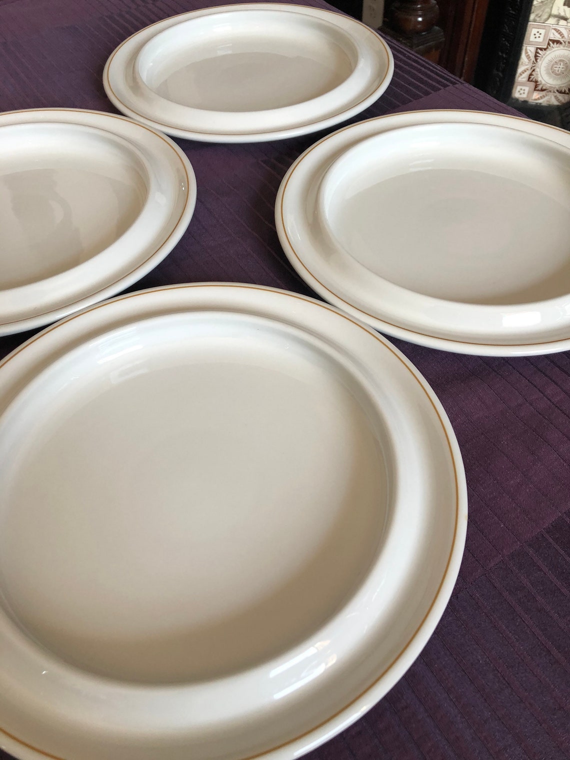 Piatti da pranzo vintage Steelite International England Ivory Rimmed ...