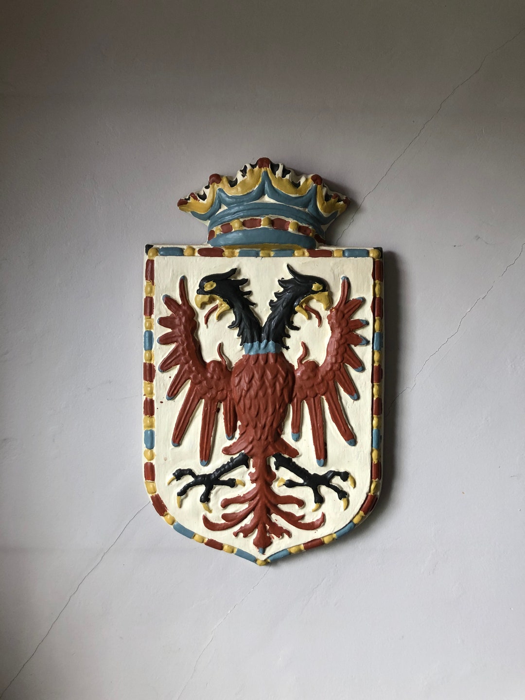 Vintage Coat of Arms - Vintage Clay Coat of Arms - Handmade Coat of ...