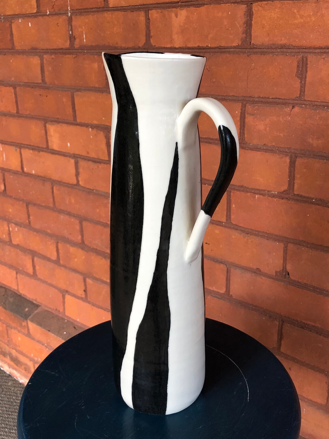 Flower Pitcher Flower Vase Hand Made Zebra Print Stoneware - Etsy UK