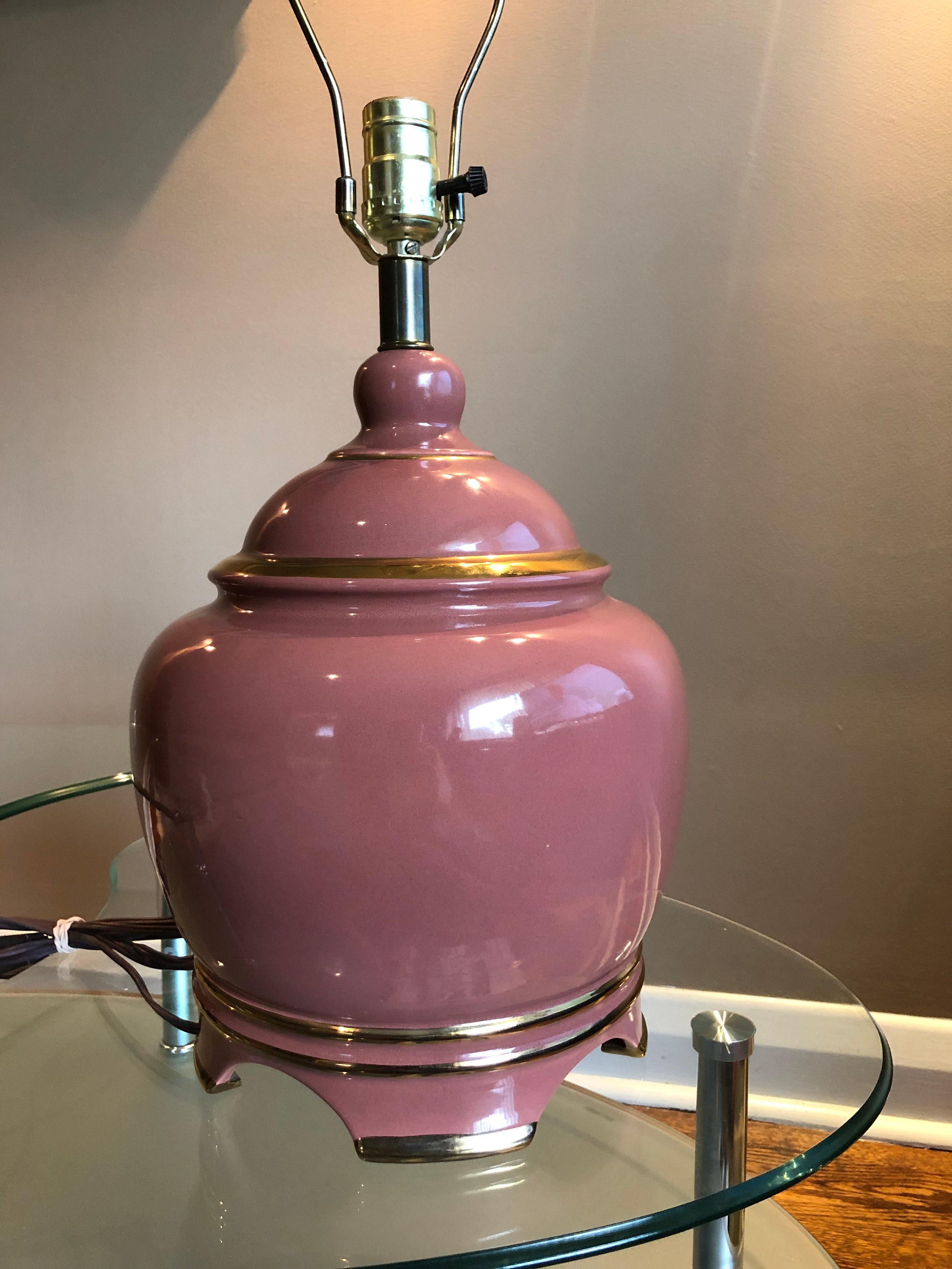 Vintage Ceramic Lamp - Vintage Pink Lamp - Vintage Pink Table Lamp ...