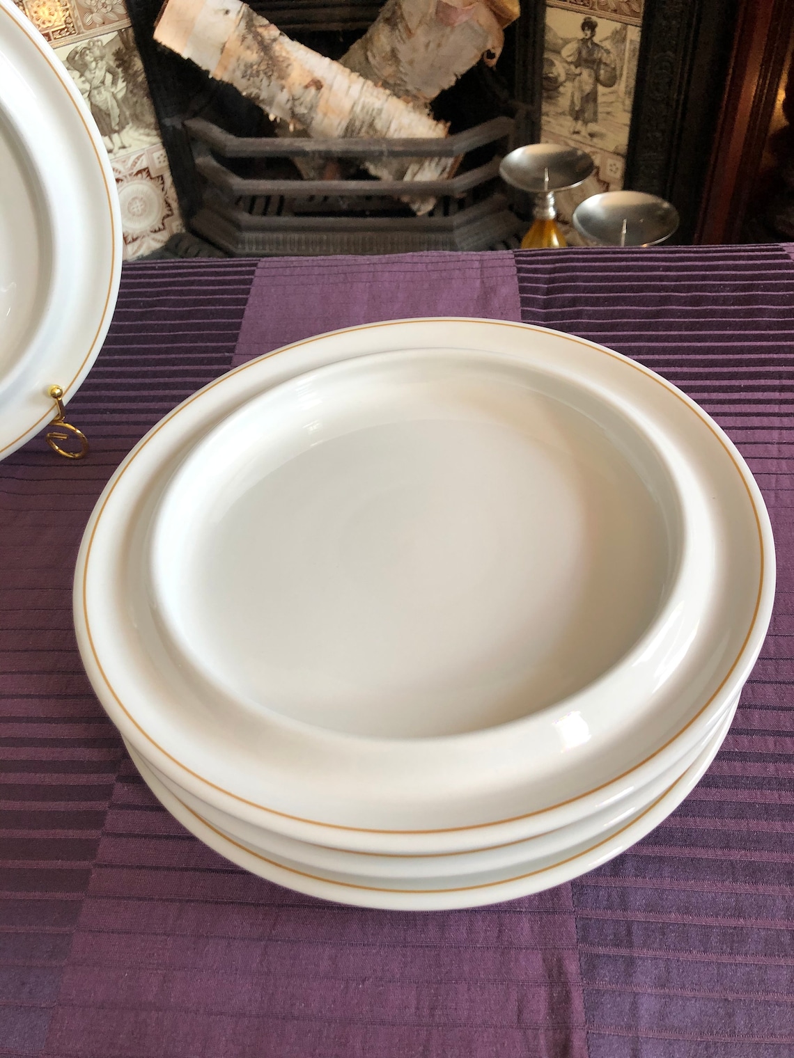 Piatti da pranzo vintage Steelite International England Ivory Rimmed ...