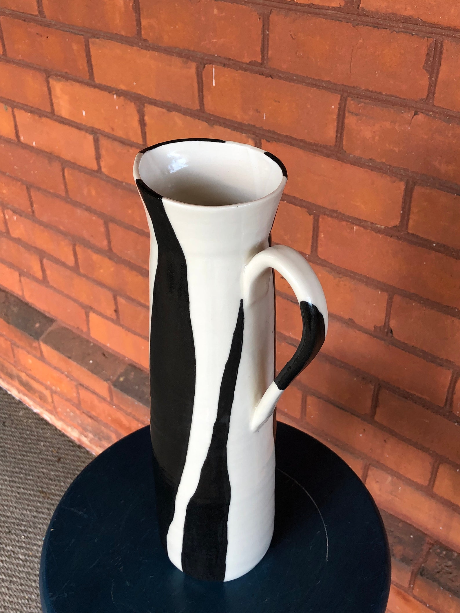 Flower Pitcher Flower Vase Hand Made Zebra Print Stoneware - Etsy UK