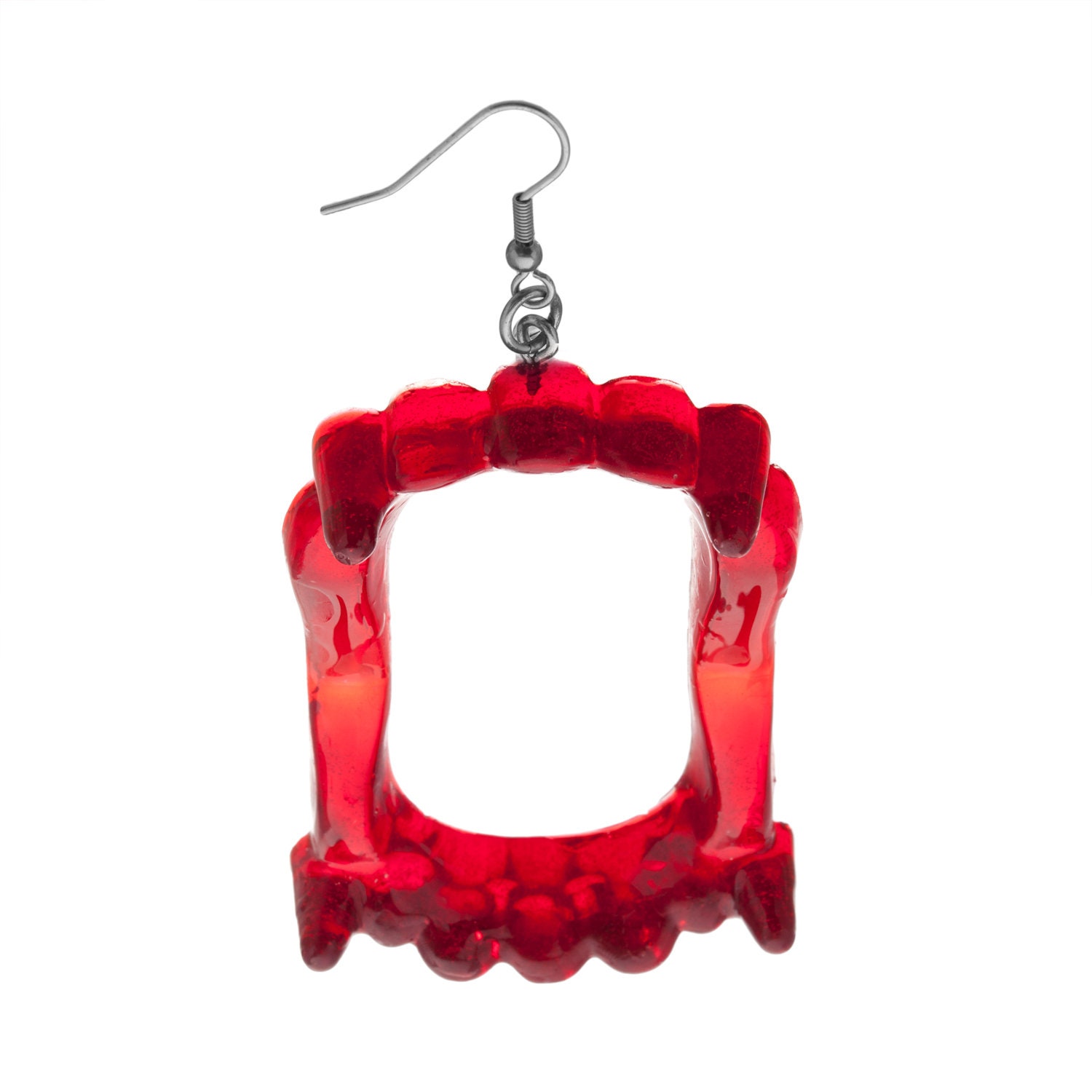 Ruby Red Vampire Fang Earrings - Etsy