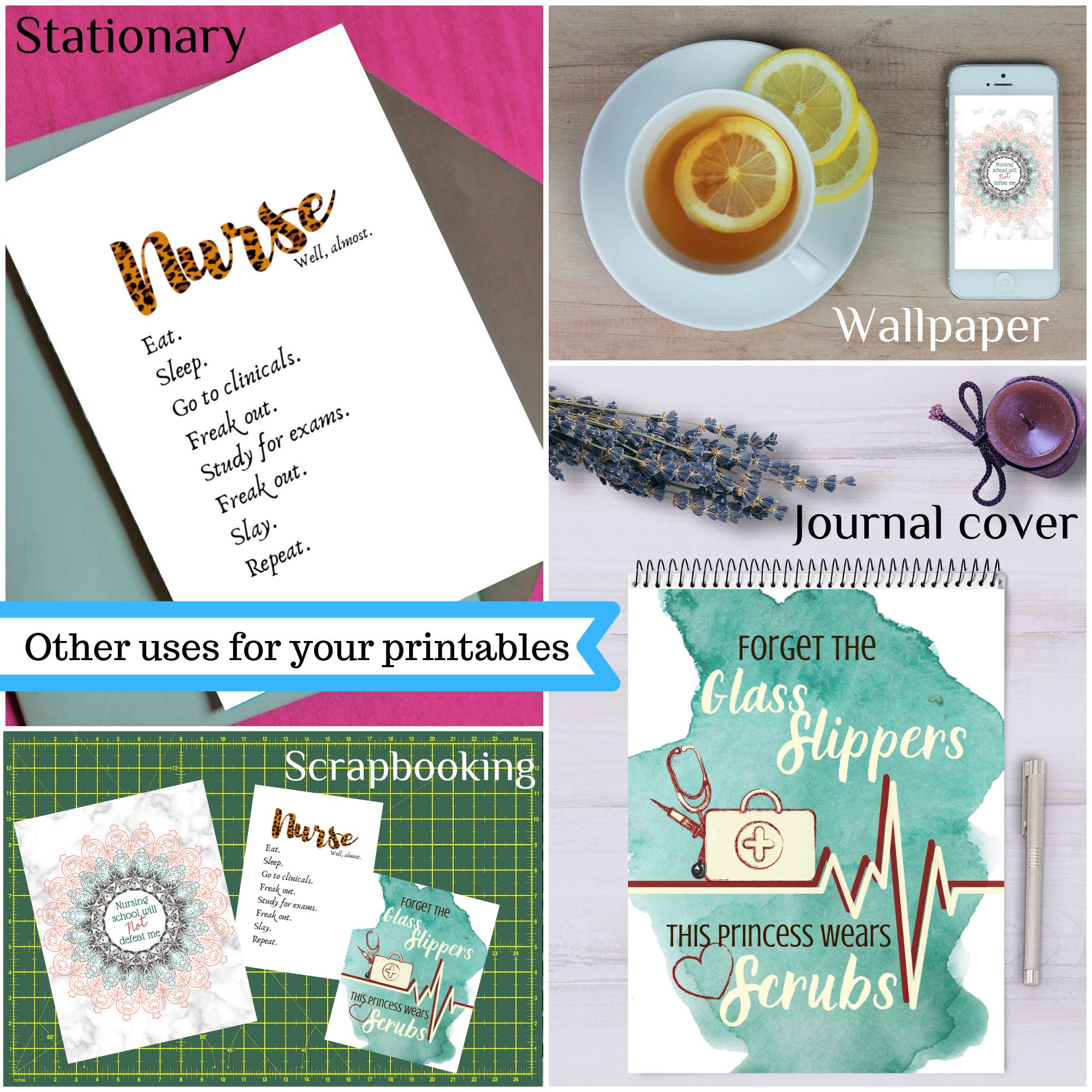 Llama Nurse Downloadable Print Nurse Gift Nursing School | Etsy