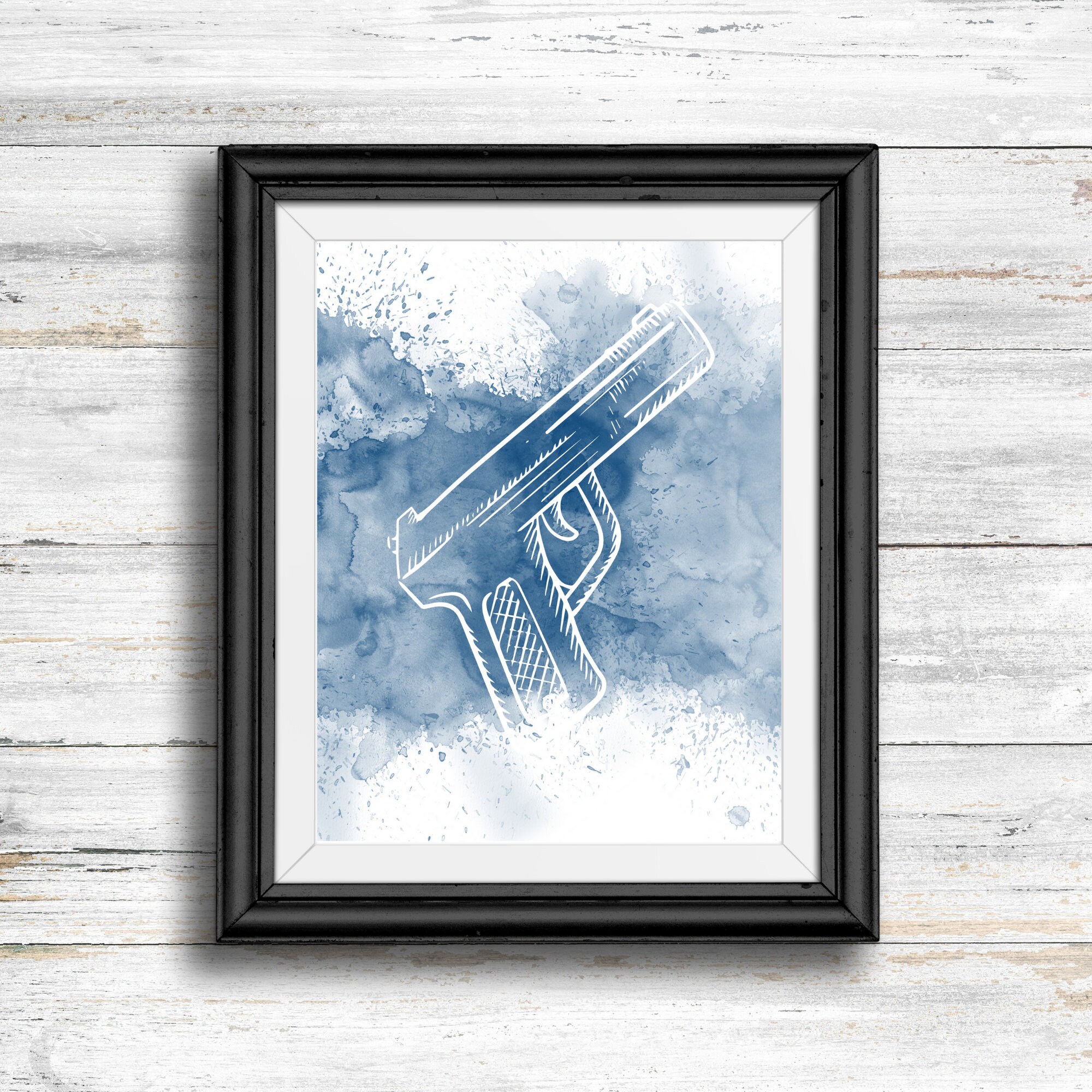 Sheriff Watercolor Set of Prints Thin Blue Line Deputy Gift Sheriff ...