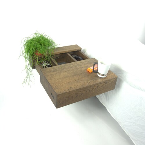 Floating Bedside Table With Oak Top Scandinavian Style - Etsy