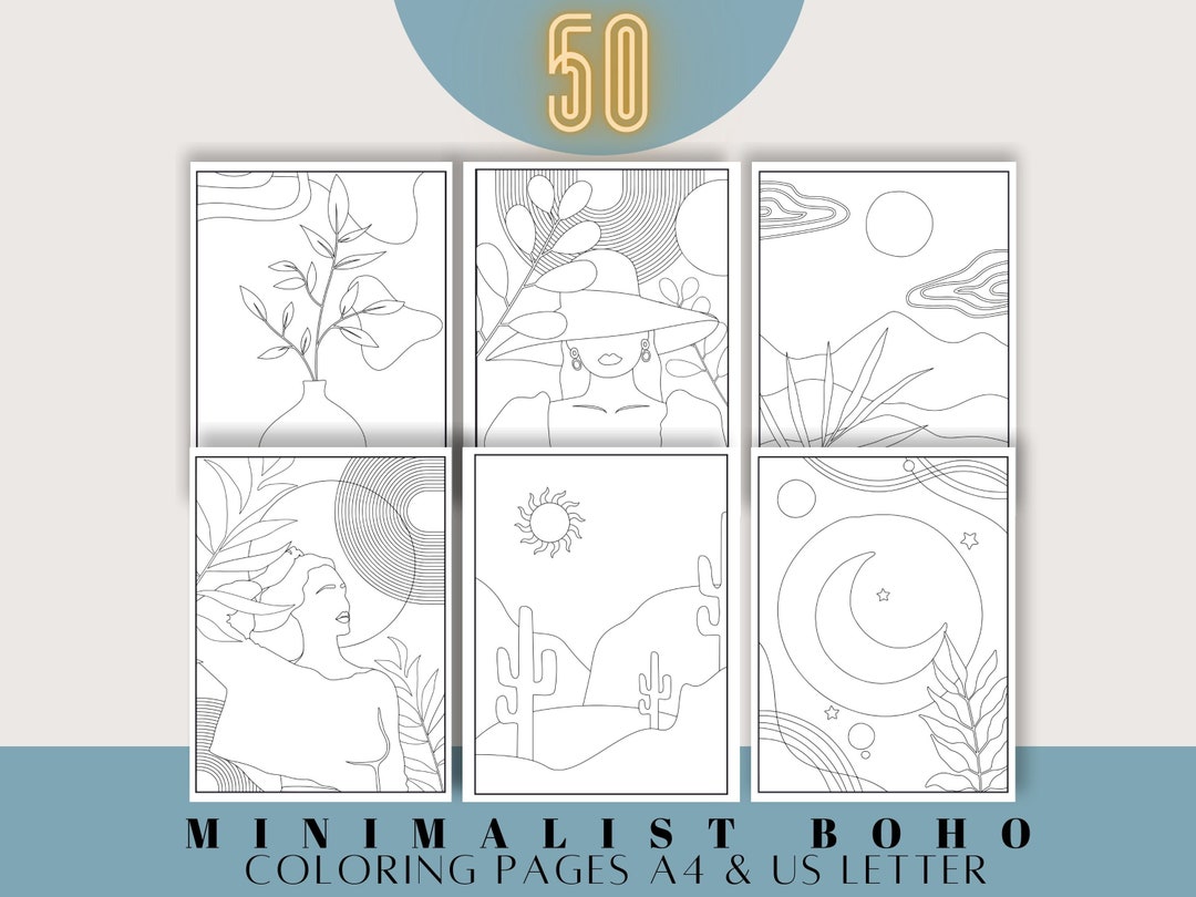 50 Boho Coloring Pages for Adults,boho Coloring Pages,minimalist ...