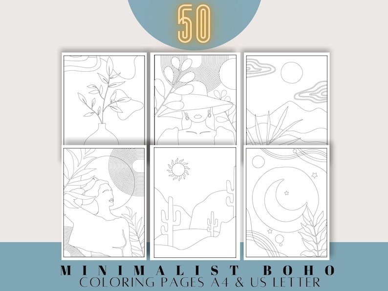 50 Boho Coloring Pages for Adults,boho Coloring Pages,minimalist ...
