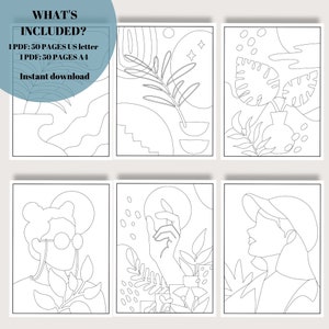 50 Boho Coloring Pages for Adults,boho Coloring Pages,minimalist ...