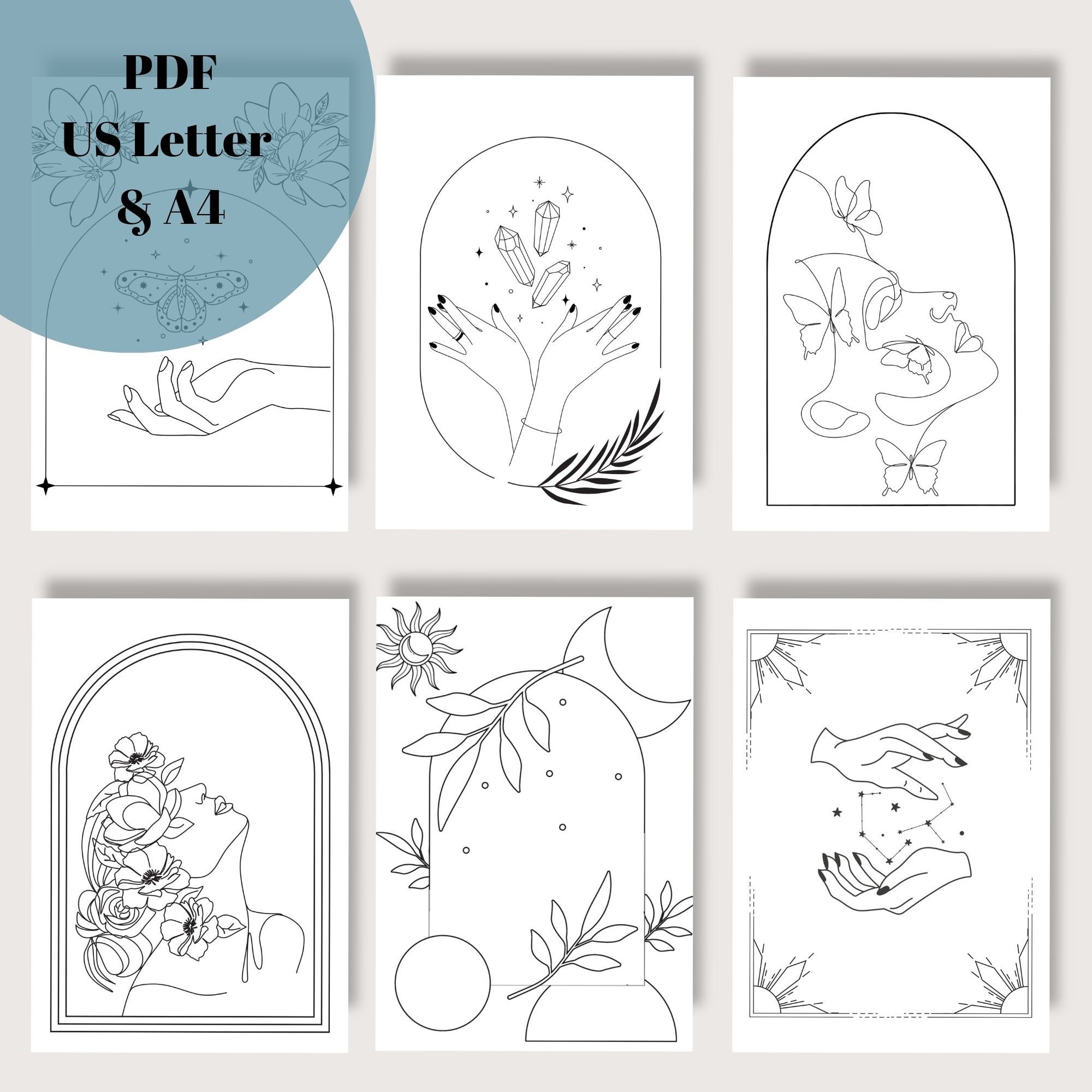 50 Boho Coloring Pages for Adults,boho Coloring Pages,minimalist ...