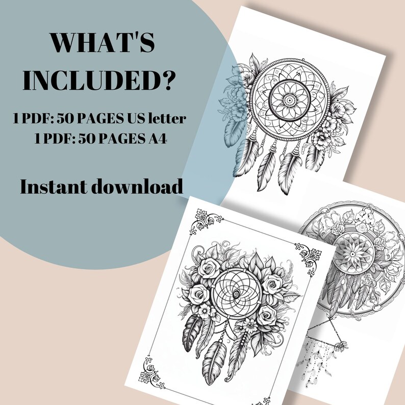 30 Dreamcatcher Coloring Pages for Adults Teen Kidsdigital - Etsy