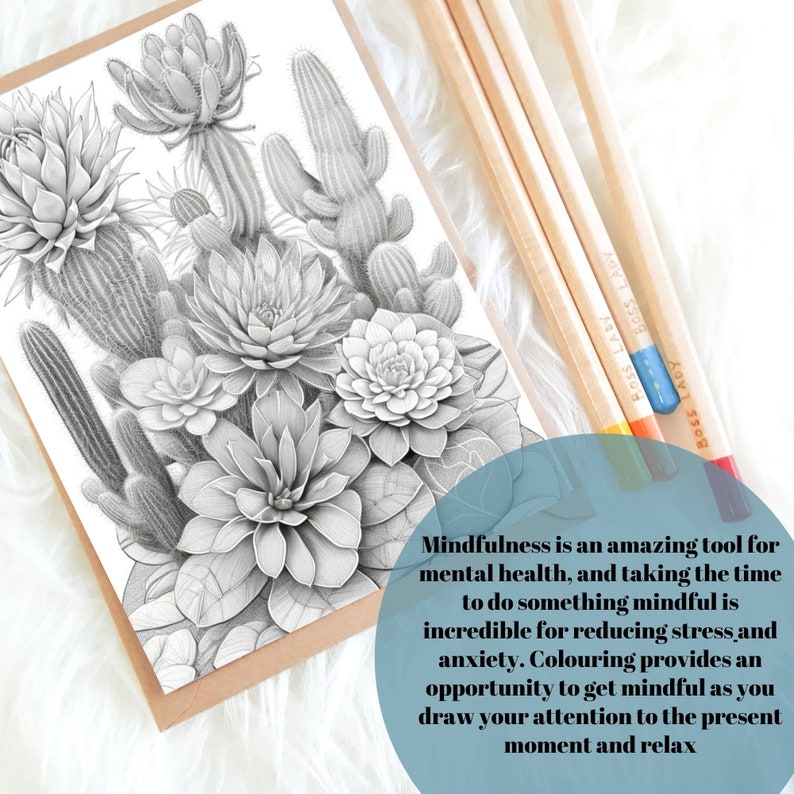 50 Blooming Desert Coloring Pages for Adults and Kids,cactus Digital ...