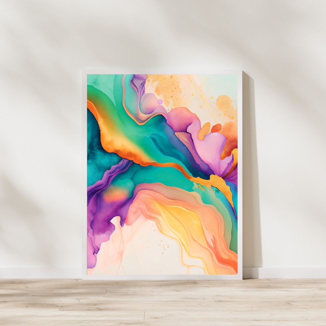 SPLASH Fluid Digital Print,abstract Wall Art,colorful Modern Wall Decor ...