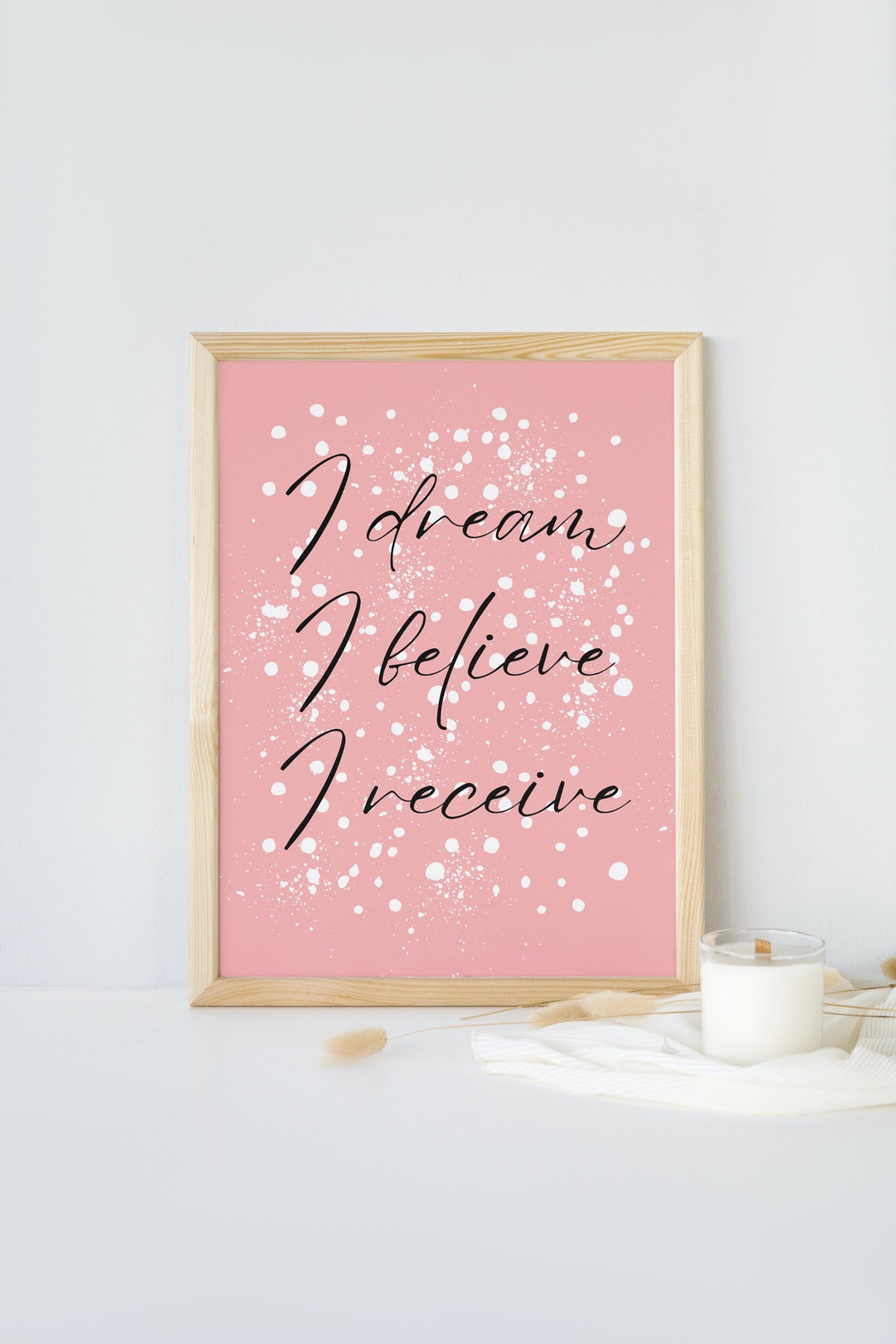 Affirmation Wall Art,manifestation Art Printable,pink,modern Wall Art ...