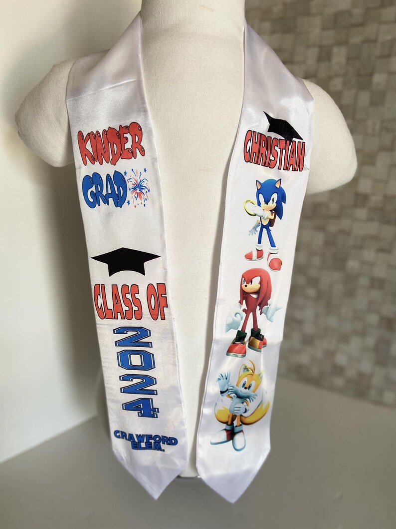 Custom Cartoon Graduation Stole: Personalized Pre-k, Kindergarten Sash ...
