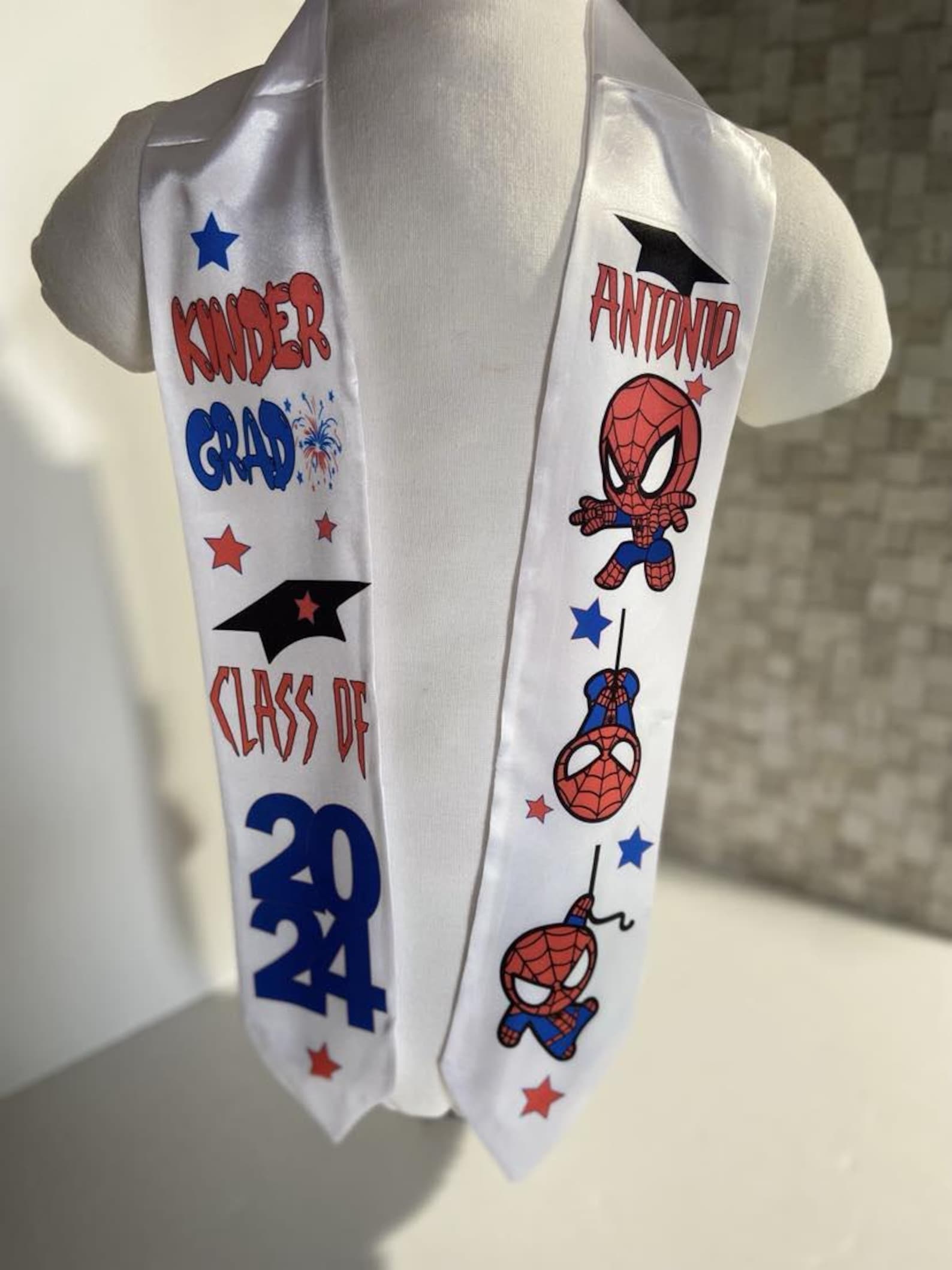 Custom Cartoon Graduation Stole: Personalized Pre-k, Kindergarten Sash ...
