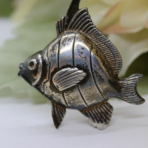 Vintage Sterling Silver Angel Fish Brooch - Etsy