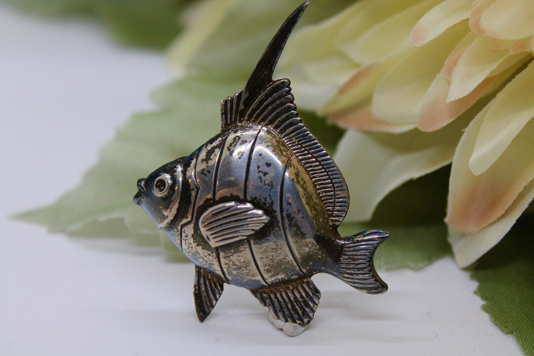 Vintage Sterling Silver Angel Fish Brooch - Etsy